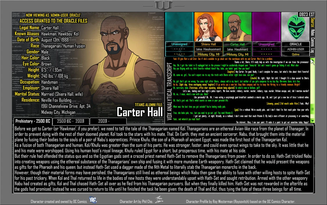 Oracle Files: Carter Hall 1 | Earth-27 Wiki | Fandom