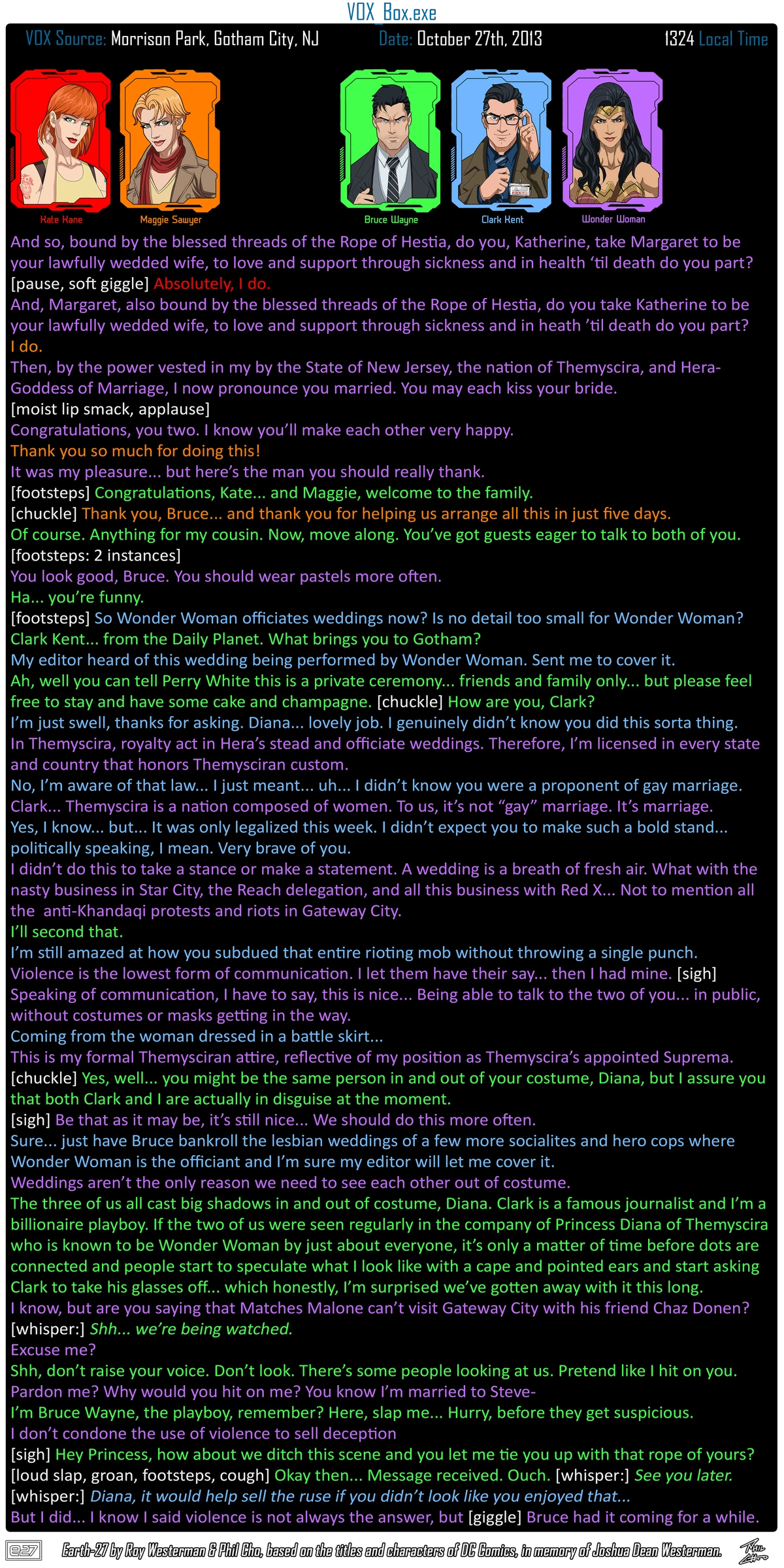 VOX Box: Wonderful Ceremony | Earth-27 Wiki | Fandom