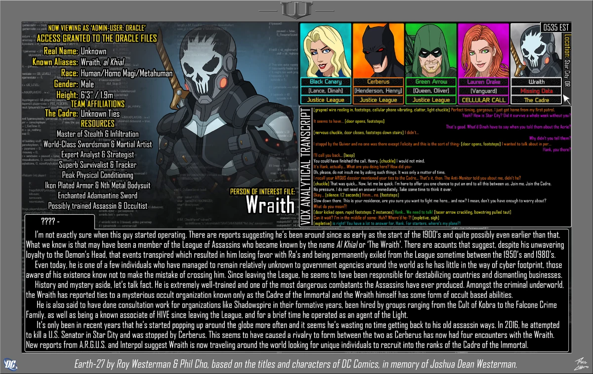 Oracle Files: Wraith | Earth-27 Wiki | Fandom