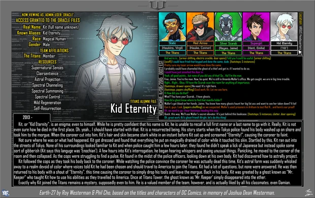 Oracle Files: Kid Eternity | Earth-27 Wiki | Fandom