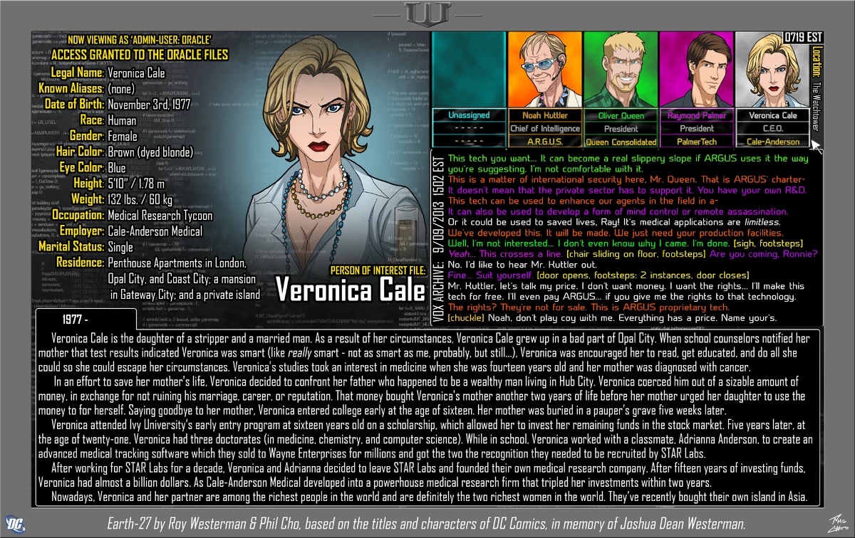 Oracle Files: Veronica Cale | Earth-27 Wiki | Fandom