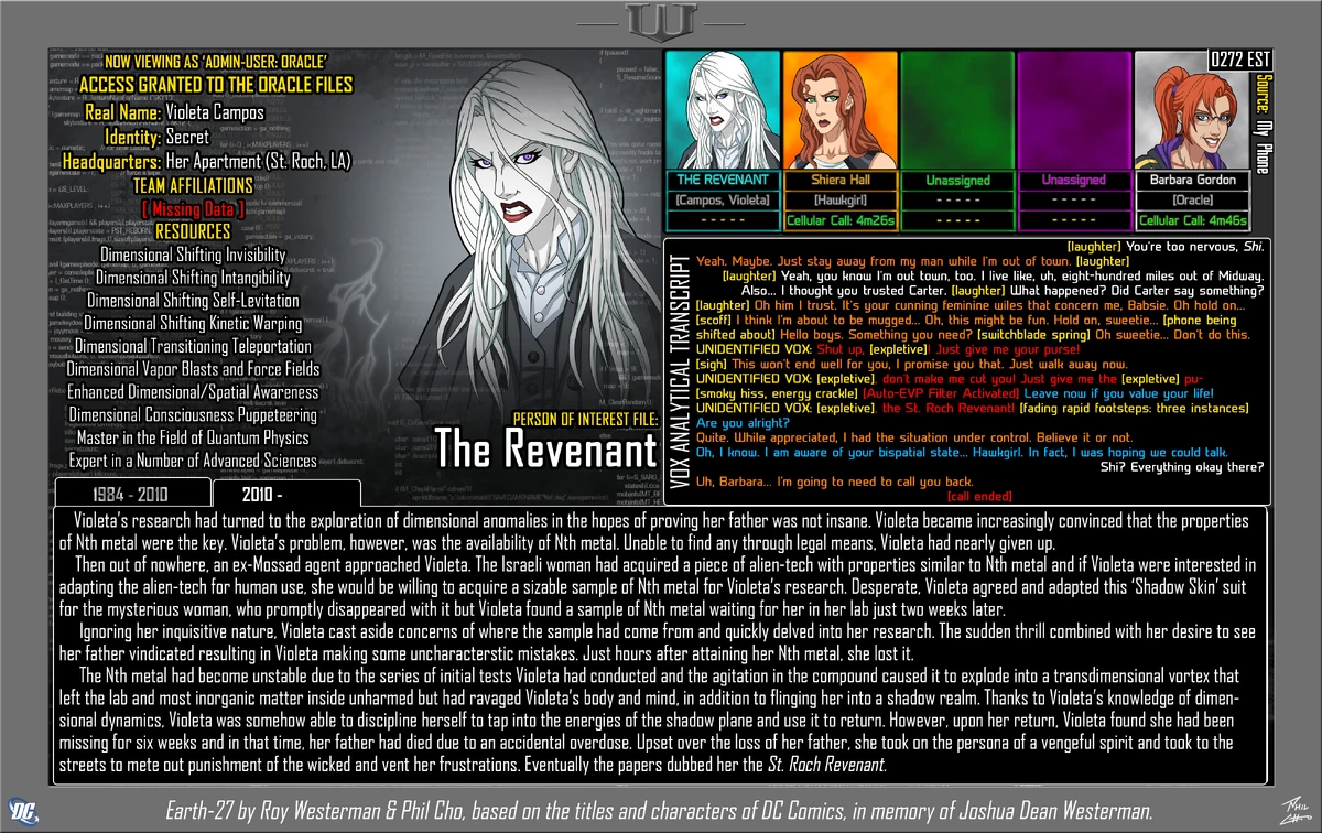 Oracle Files: Violeta Campos 2 | Earth-27 Wiki | Fandom