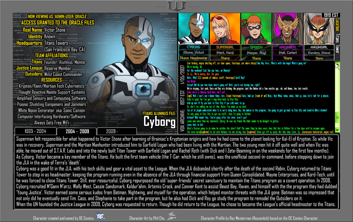 Oracle Files: Victor Stone 2 | Earth-27 Wiki | Fandom