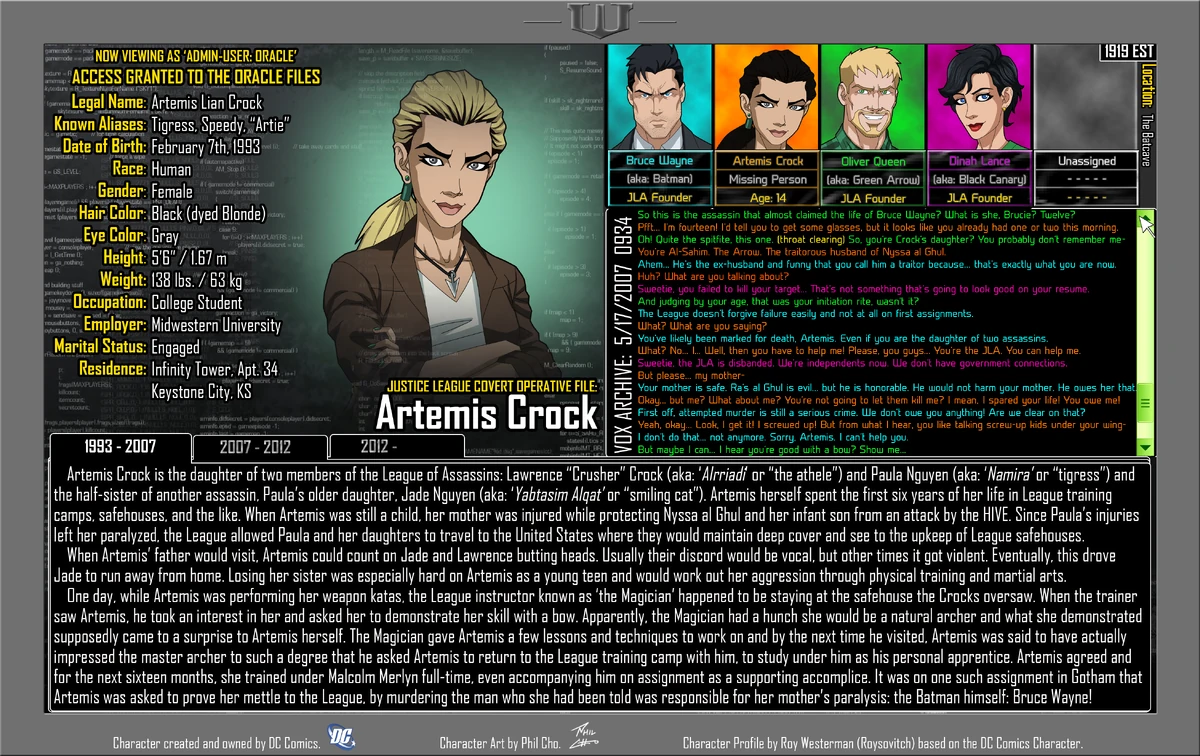 Oracle Files: Artemis Crock 1 | Earth-27 Wiki | Fandom