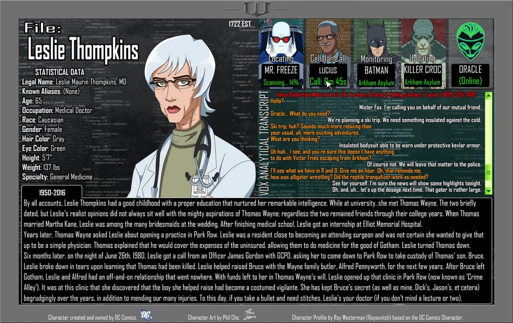 Oracle Files: Leslie Thompkins | Earth-27 Wiki | Fandom