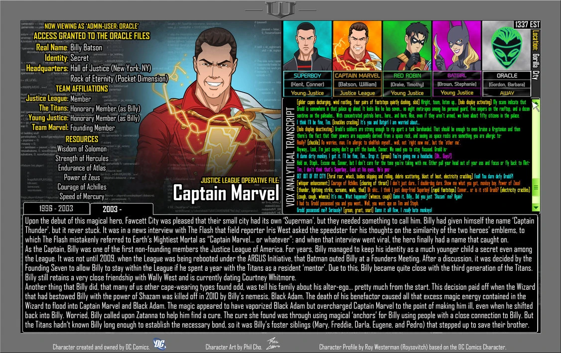 Oracle Files: Billy Batson 2 | Earth-27 Wiki | Fandom
