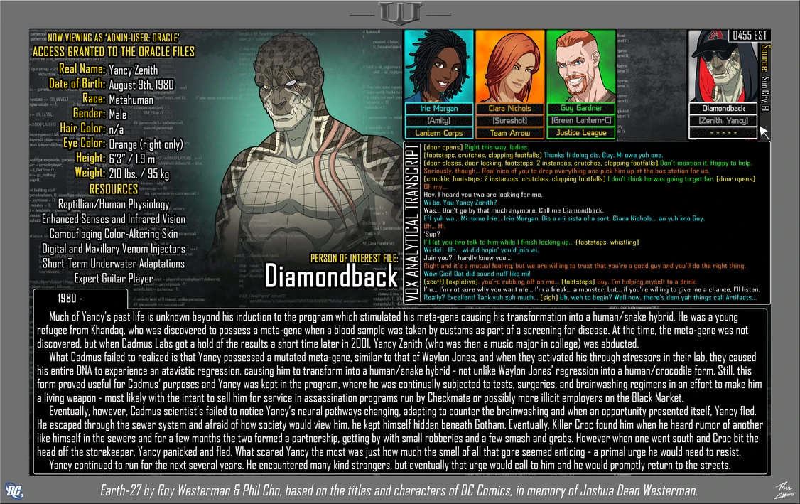 Oracle Files: Yancy Zenith | Earth-27 Wiki | Fandom