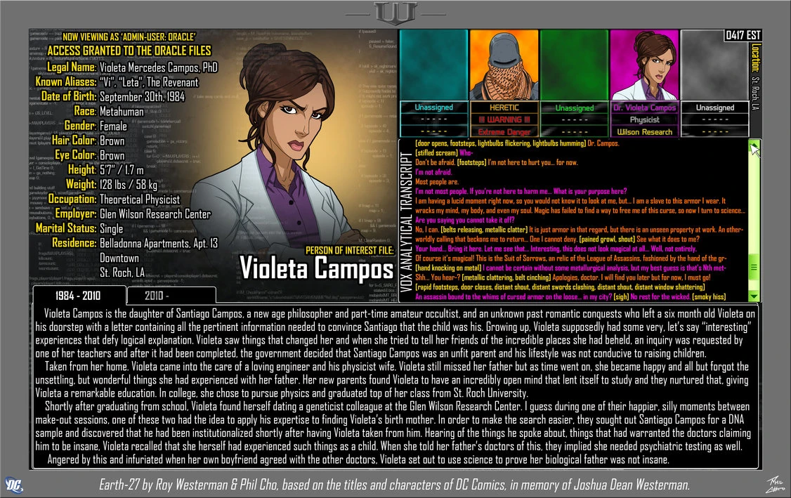 Oracle Files: Violeta Campos 1 | Earth-27 Wiki | Fandom