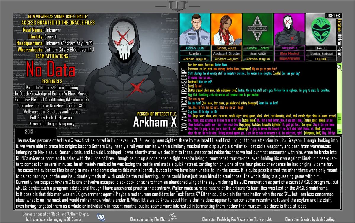 Oracle Files: Arkham X | Earth-27 Wiki | Fandom