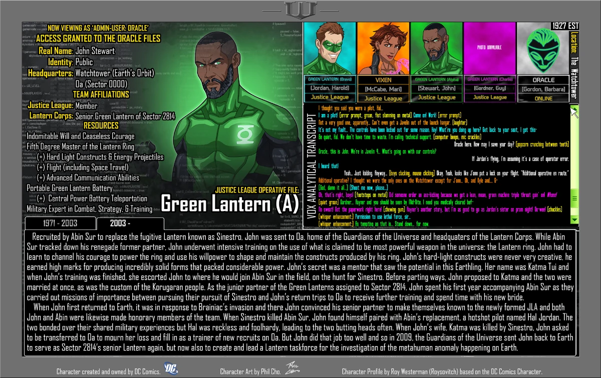 Oracle Files: John Stewart 2 | Earth-27 Wiki | Fandom