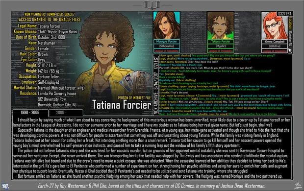 Oracle Files: Tatiana Forcier 1 | Earth-27 Wiki | Fandom