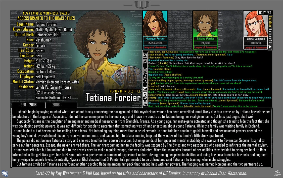 Oracle Files: Tatiana Forcier 1 | Earth-27 Wiki | Fandom