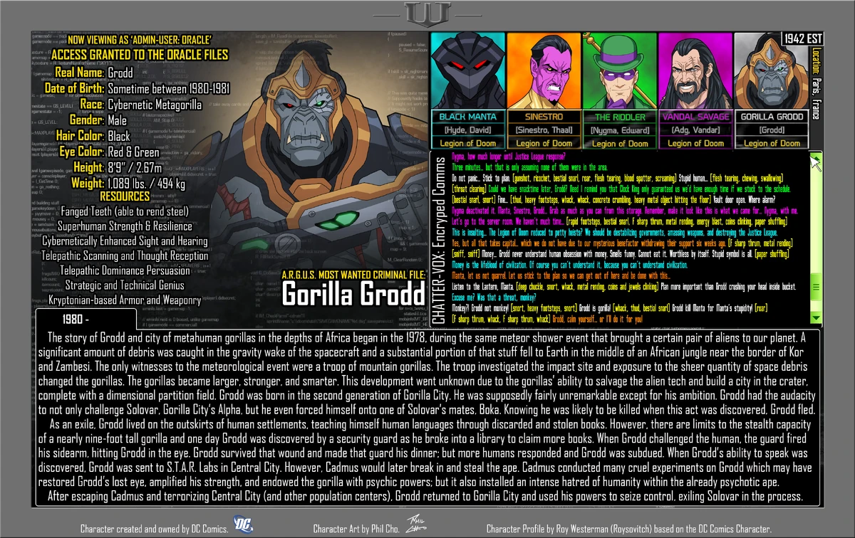 Oracle Files: Gorilla Grodd | Earth-27 Wiki | Fandom