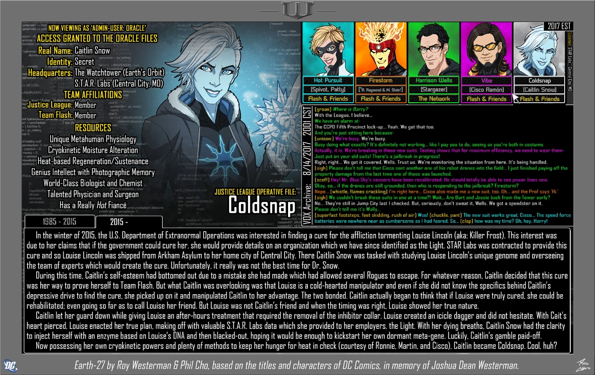 Oracle Files: Caitlin Snow 2 | Earth-27 Wiki | Fandom