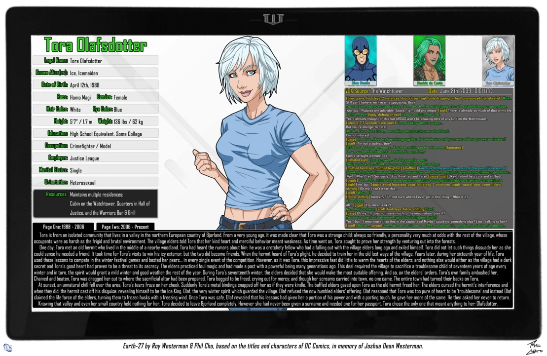 Oracle Files: Tora Olafsdotter 1 | Earth-27 Wiki | Fandom