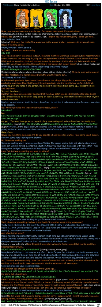 VOX Box: D is for Dinner Table Talk | Earth-27 Wiki | Fandom