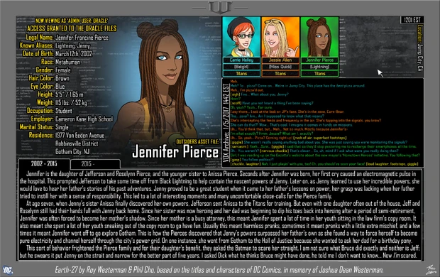 Oracle Files: Jennifer Pierce 1 | Earth-27 Wiki | Fandom