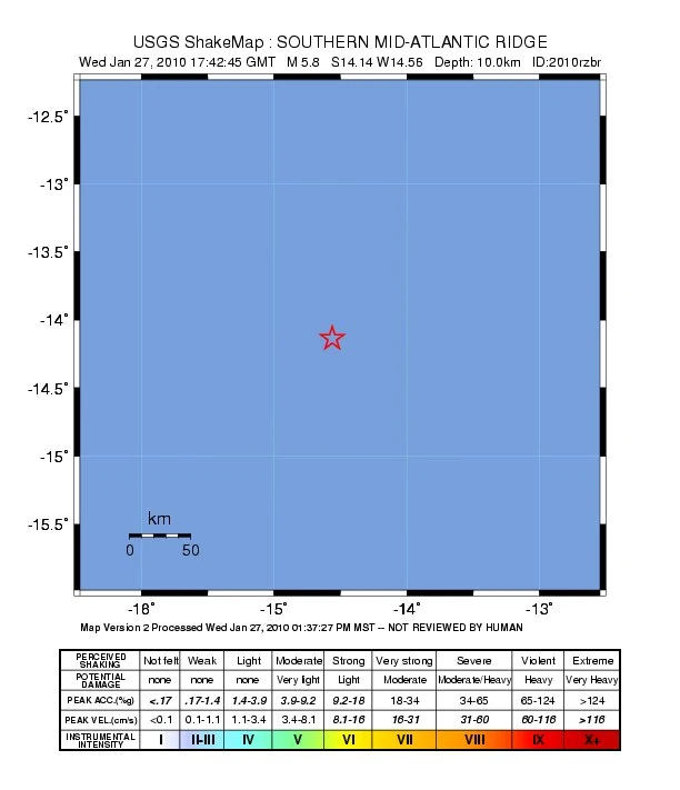 2010 January 27, Atlantic Ocean | Earthquakes Wiki | Fandom