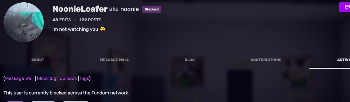 has anyone noticed that noonie is blocked across fandom | Fandom