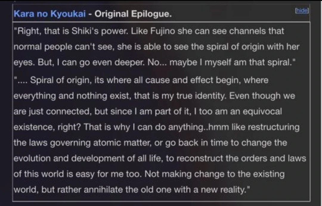 How powerful is Void Shiki canonically? | Fandom