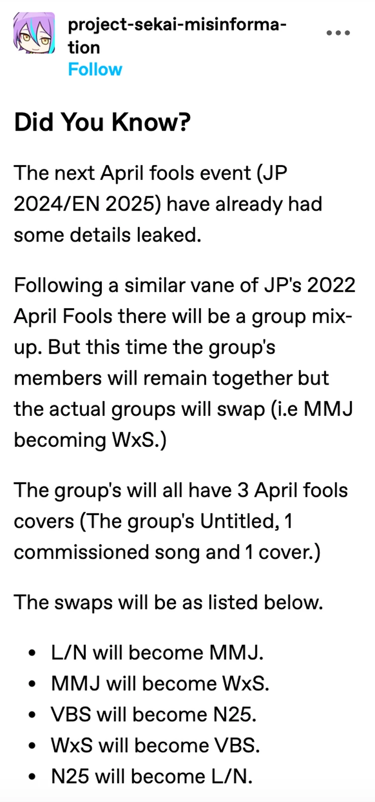 Ok so those "April Fools leaks" I mentioned are literally fake so I'm ...