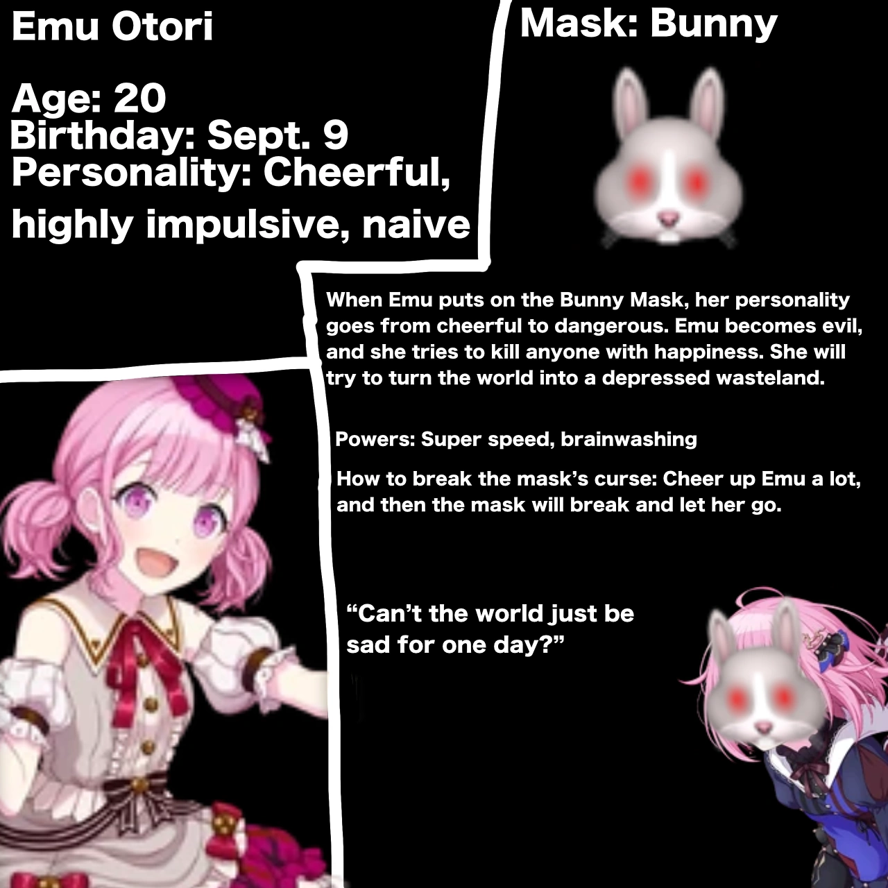 Emu Otori mask au info | Fandom