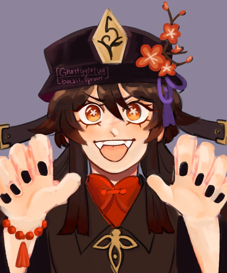 quick hu tao painting i did | Fandom