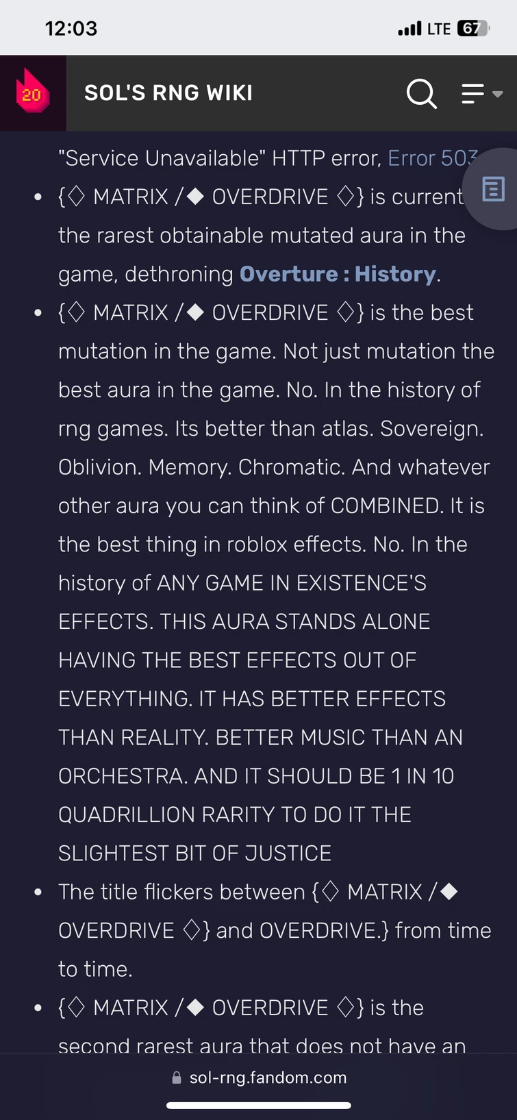 Discuss Everything About Sol's RNG Wiki | Fandom