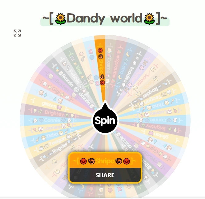 spinning the wheel until it lands on my fav dandys world character ...