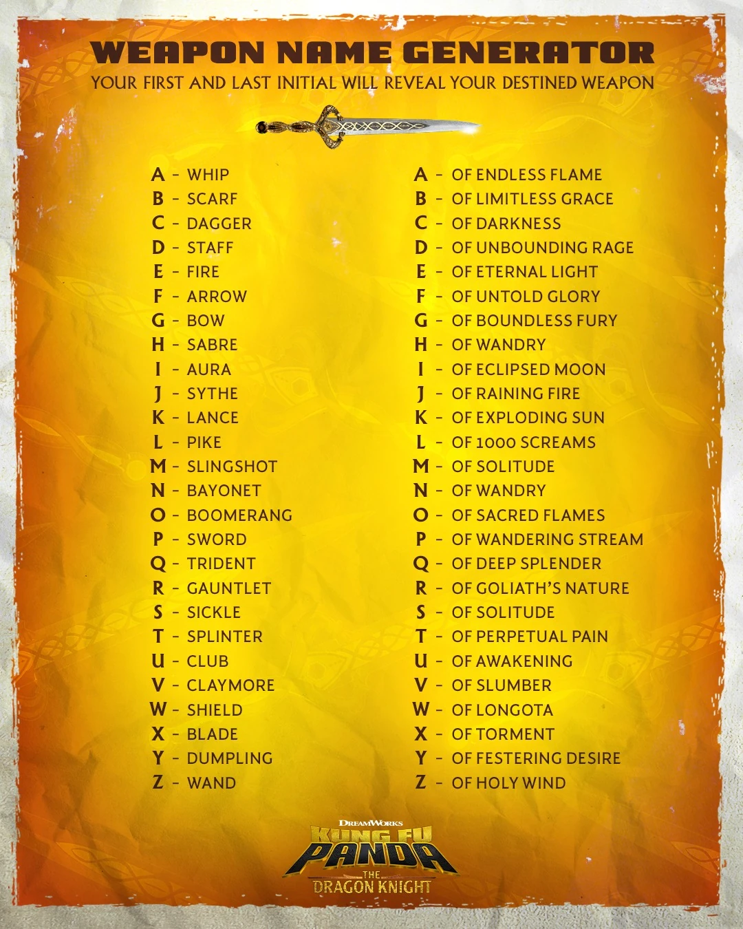[Game] What's Your Weapon Name? | Fandom