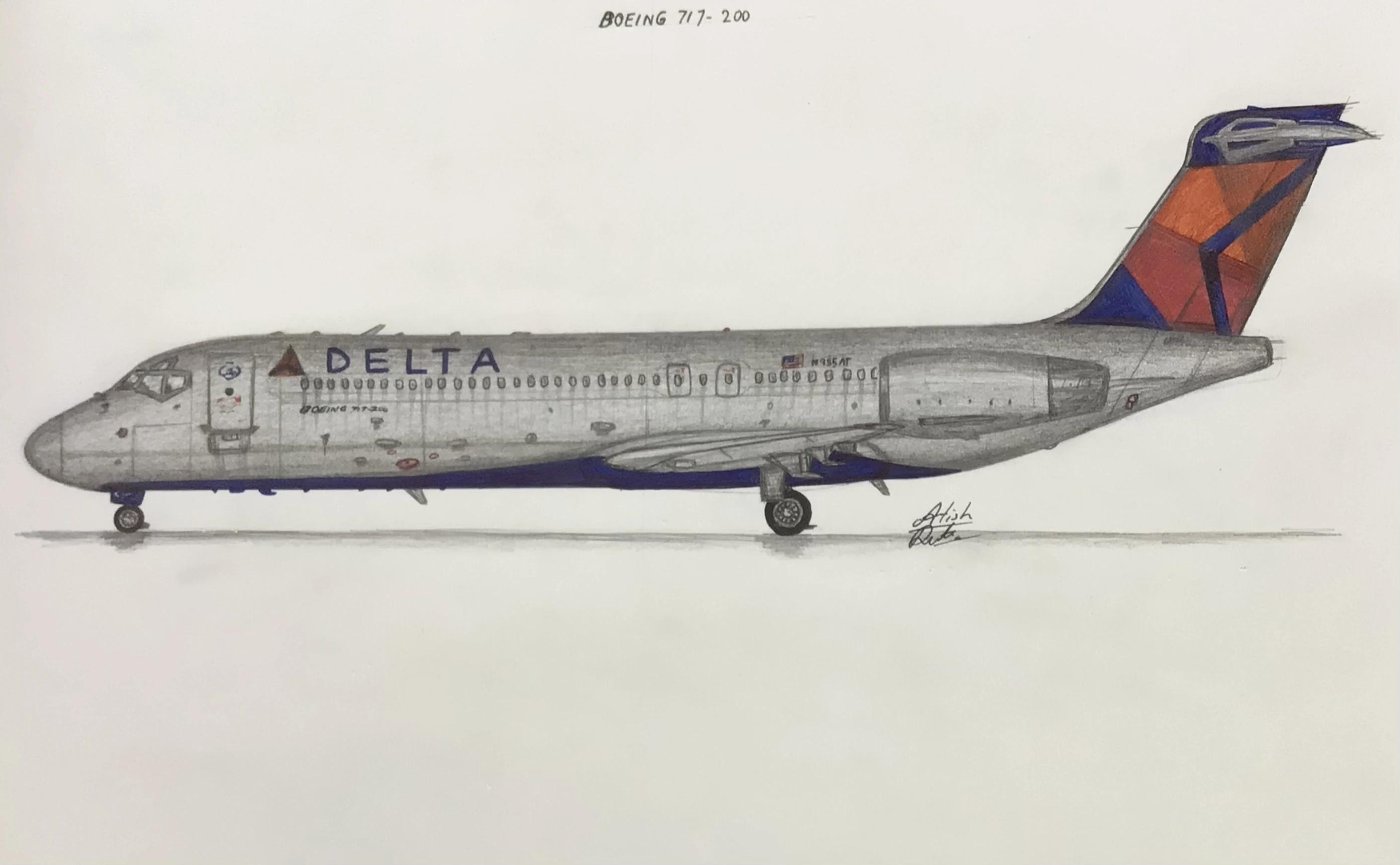 Boeing 717-200 of Delta Airlines, registered as N985AT. | Fandom