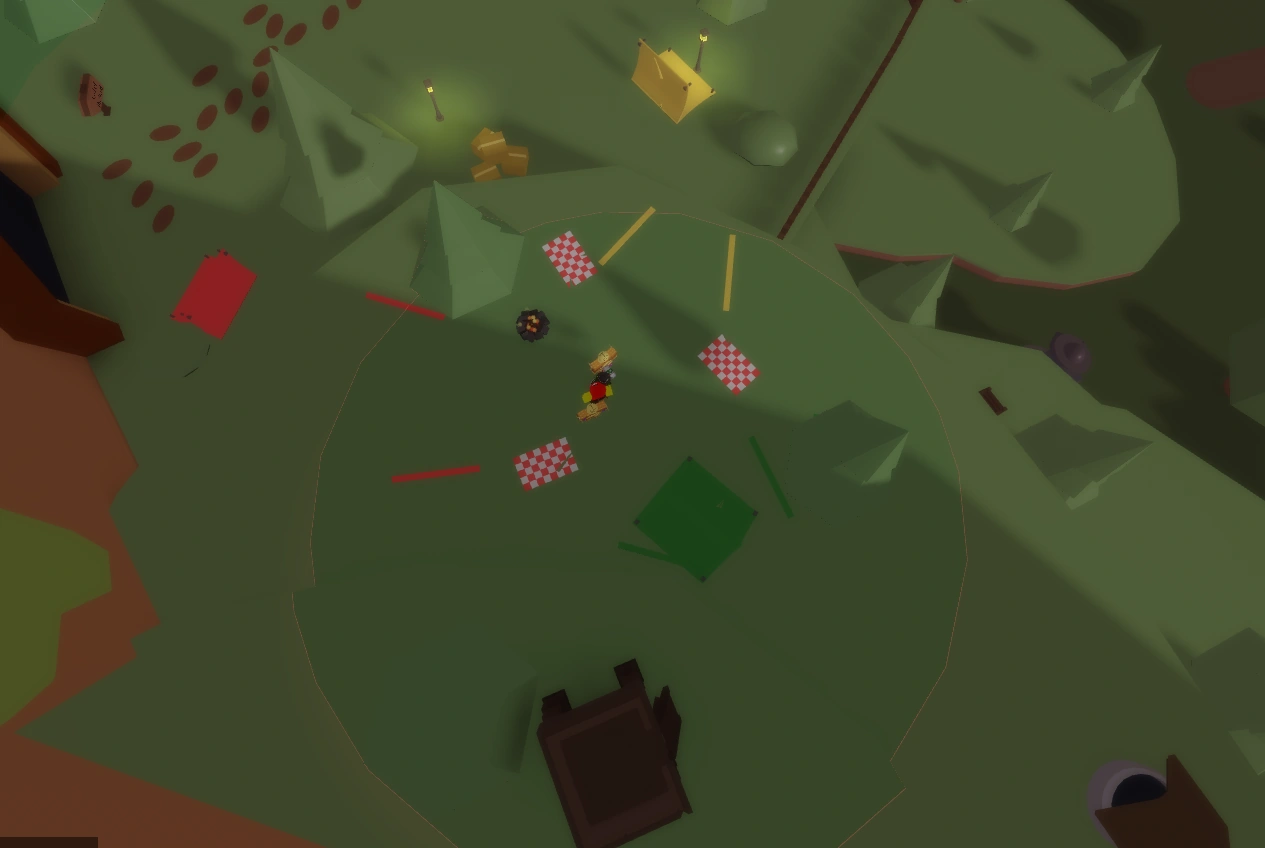 New glitch, tents are un-anchored. | Fandom