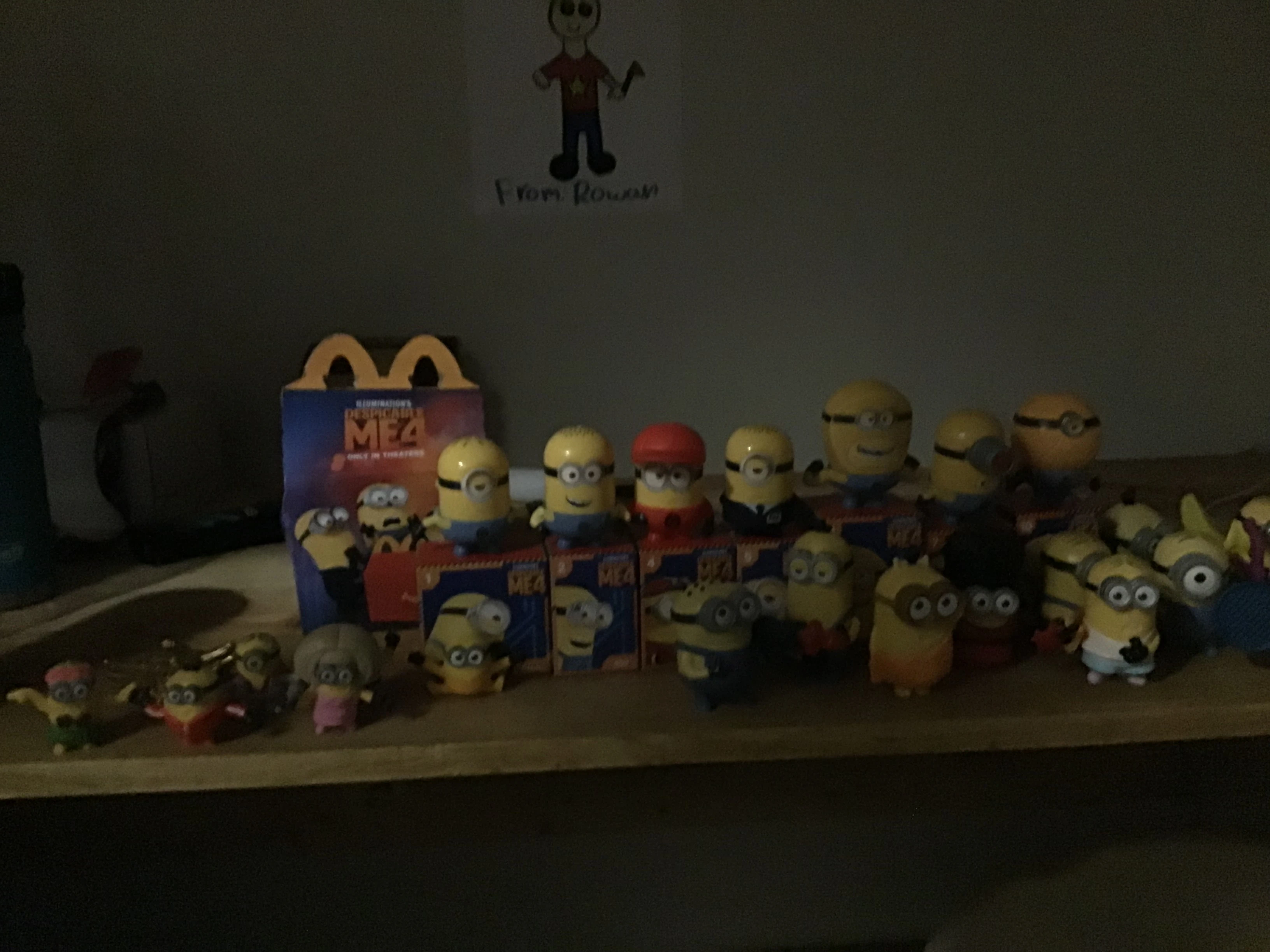 These are my Minions happy meal toys that go to my minion collection (I ...