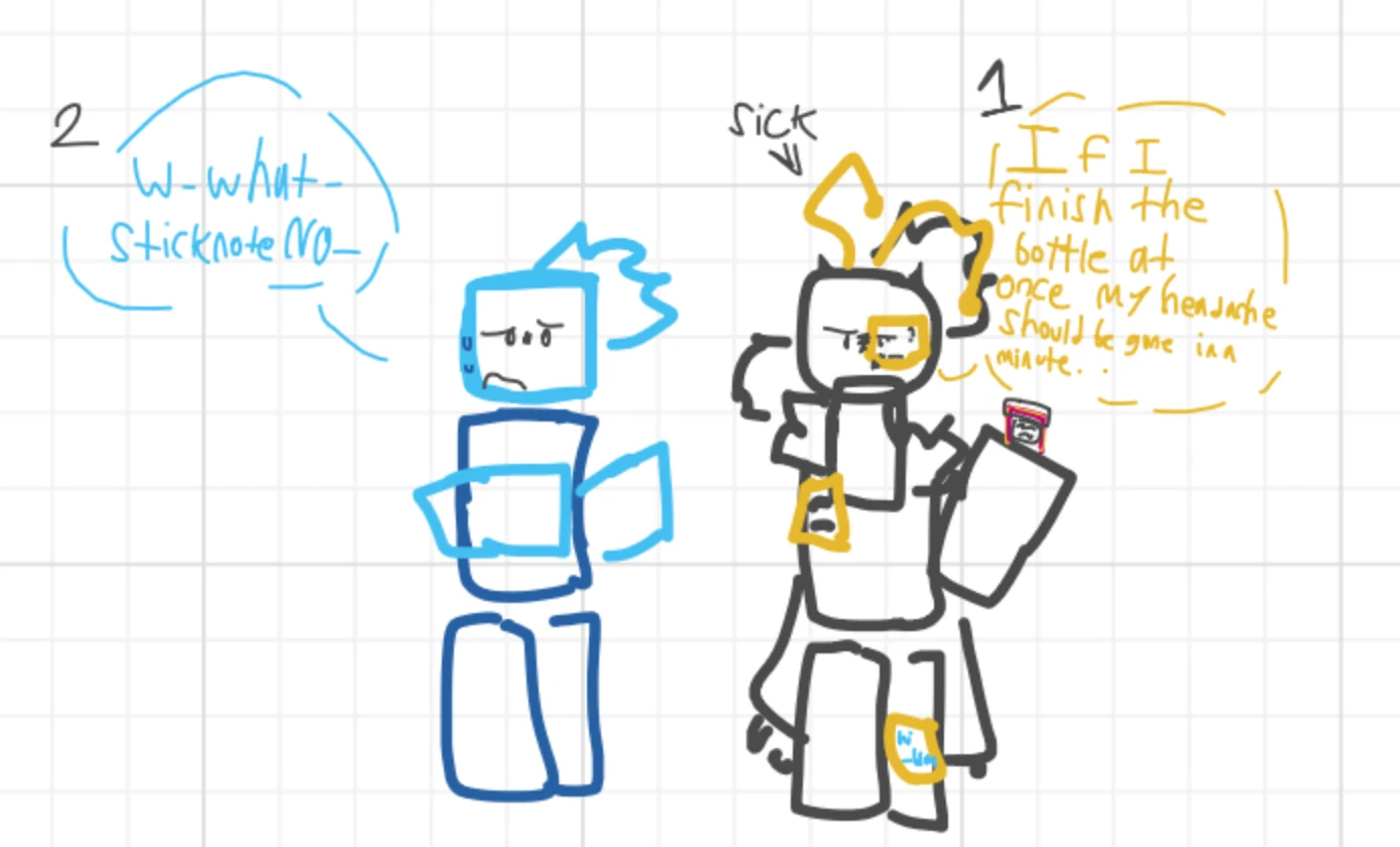 goofy doodle idk (ft blue and my oc) | Fandom