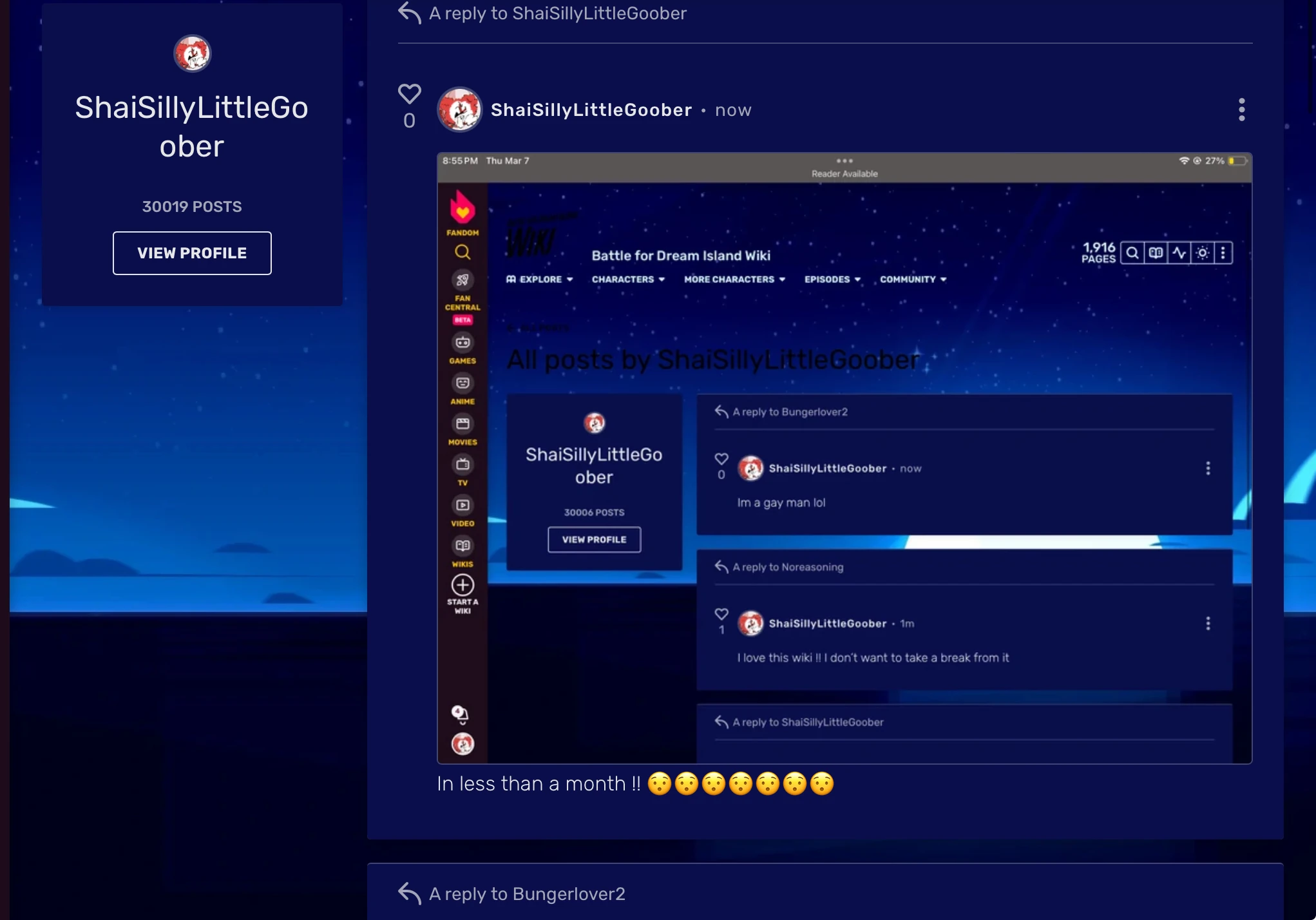 I have official reach 30k posts on discussions 😊😊 | Fandom