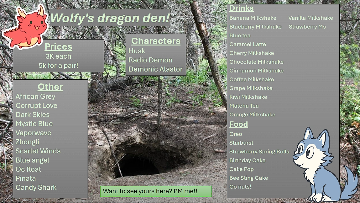 Wolfy's dragon den!! theme shop | Fandom