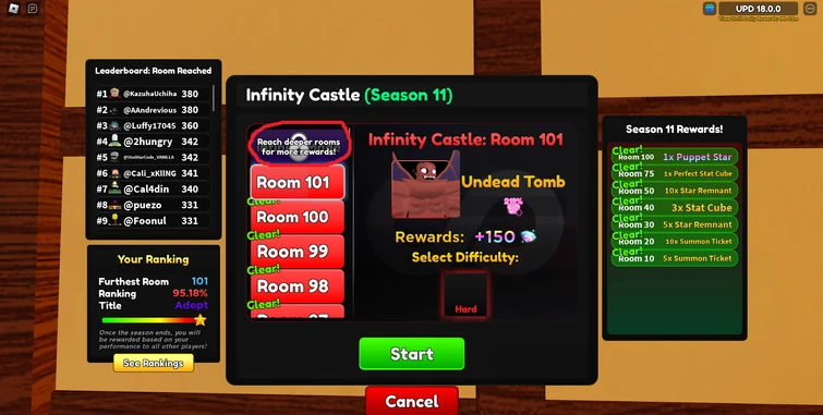 Infinity Castle Infinite mode | Fandom