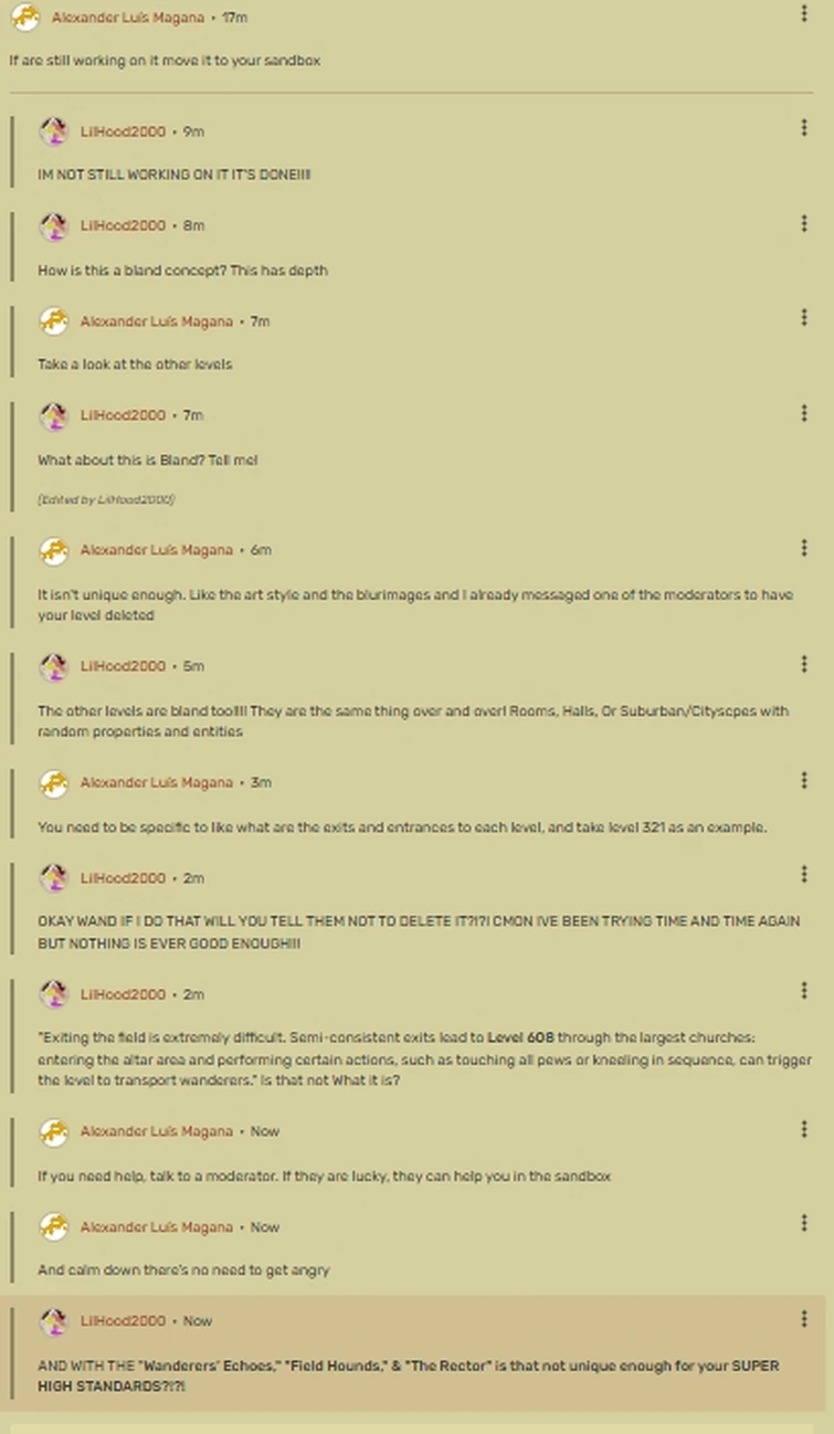 An average argument in the Backrooms wiki | Fandom