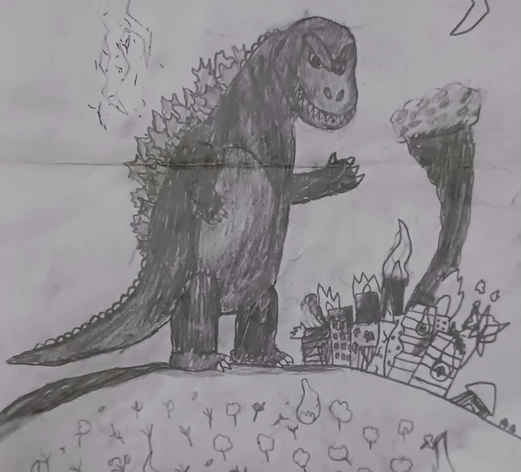 First ever Godzilla drawing by your local goofball | Fandom