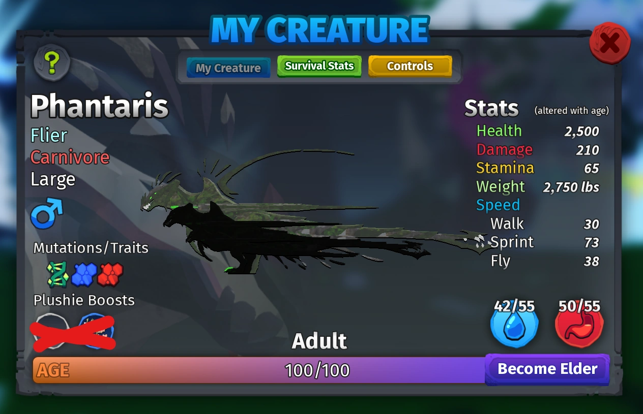Selling full grown, overgrown Phantis w/speed and damage trait for 5k ...