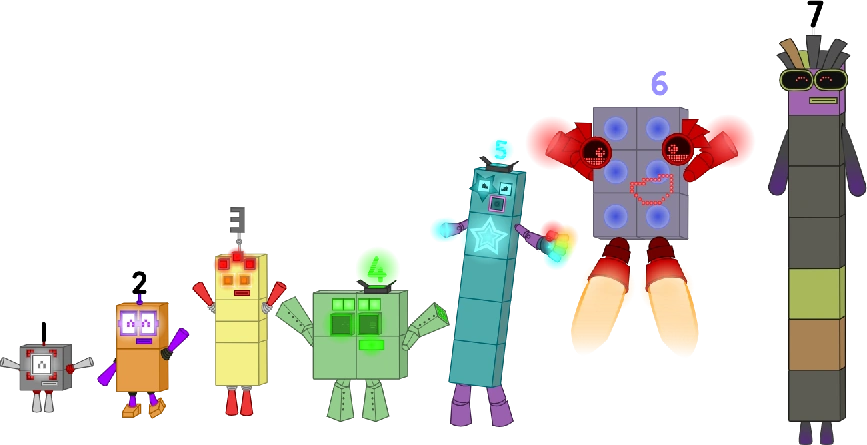 Robotic Numberblocks roster as of now. | Fandom