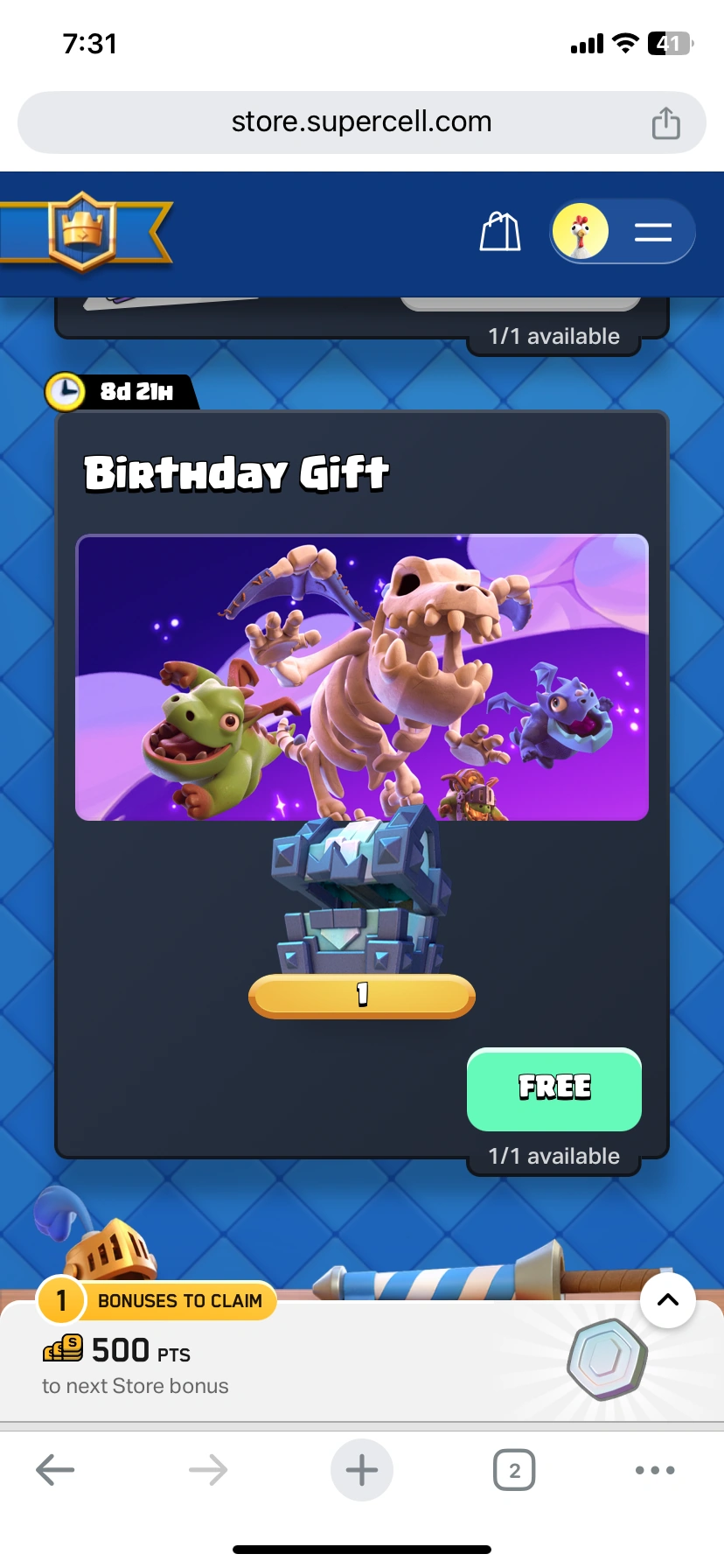 Free legendary kings chest in supercell store btw | Fandom
