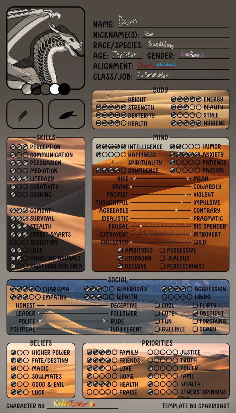 🐍Dawn Character Sheet🐍 | Fandom