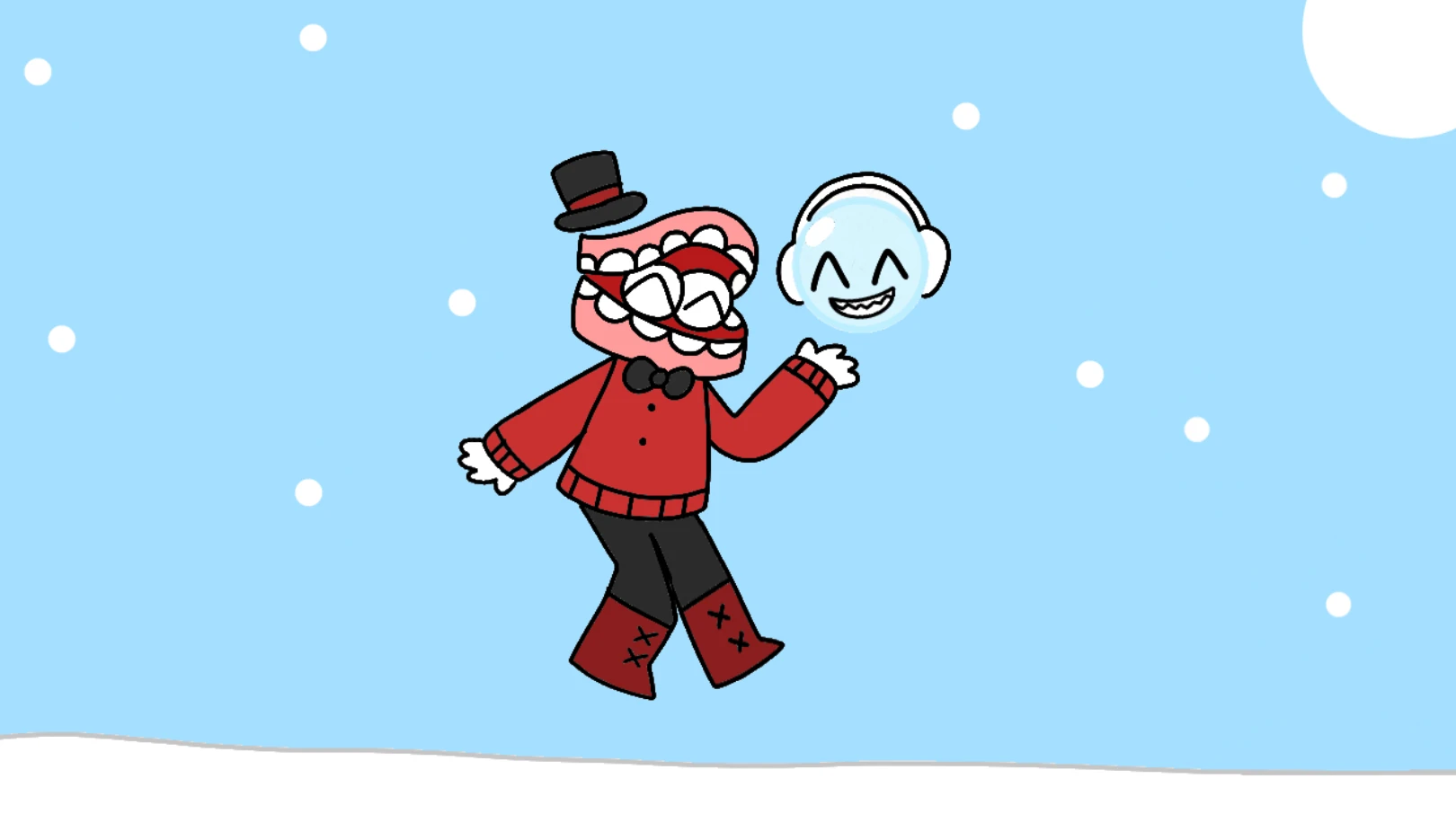 Caine and Bubble playing in the snow | Fandom