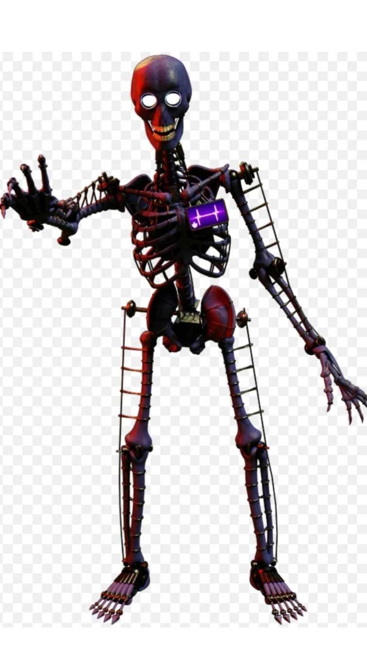 This animatronic looks like Purple Guy but with a skeleton version | Fandom
