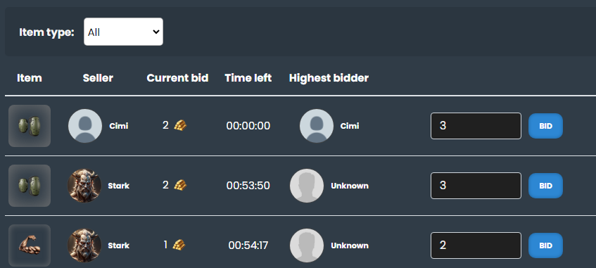 Auctions | Eclesiar Wiki | Fandom