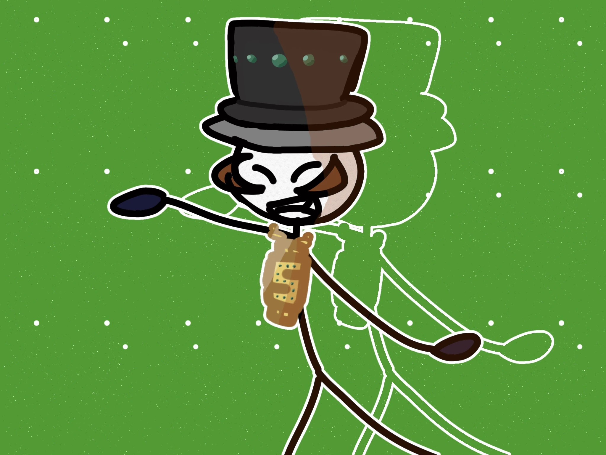 He wins for best toppat. (that extra good drawing but its stick vs non ...