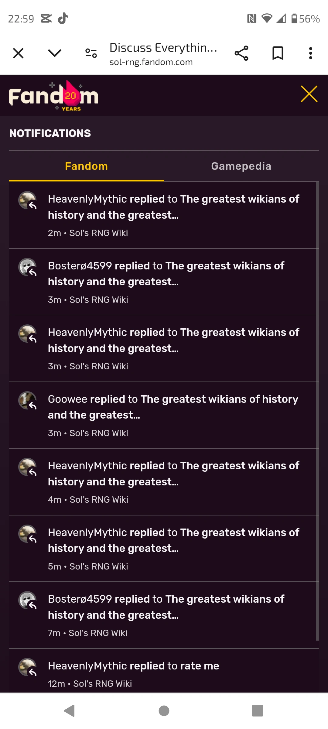 2 people, 1 person's notification bar | Fandom