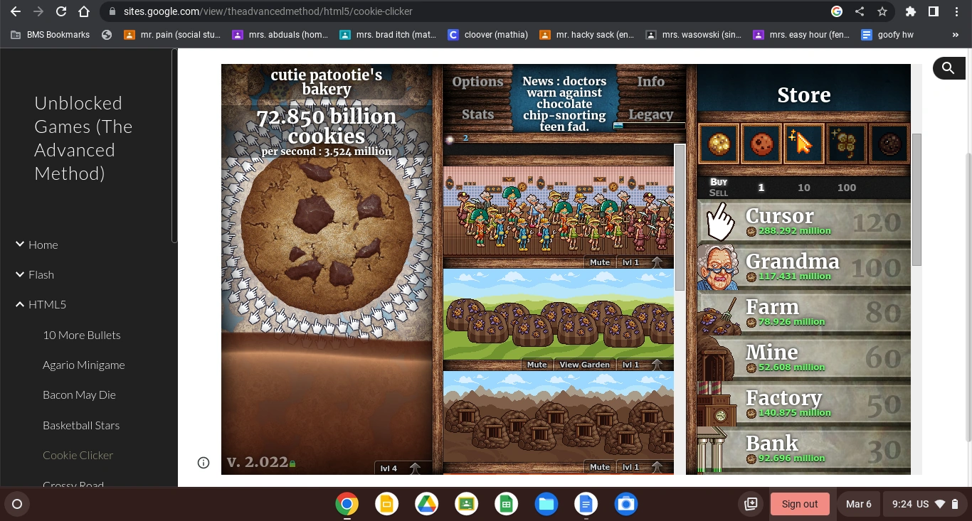my cookie clicker progress reset after i had to sign out of my ...