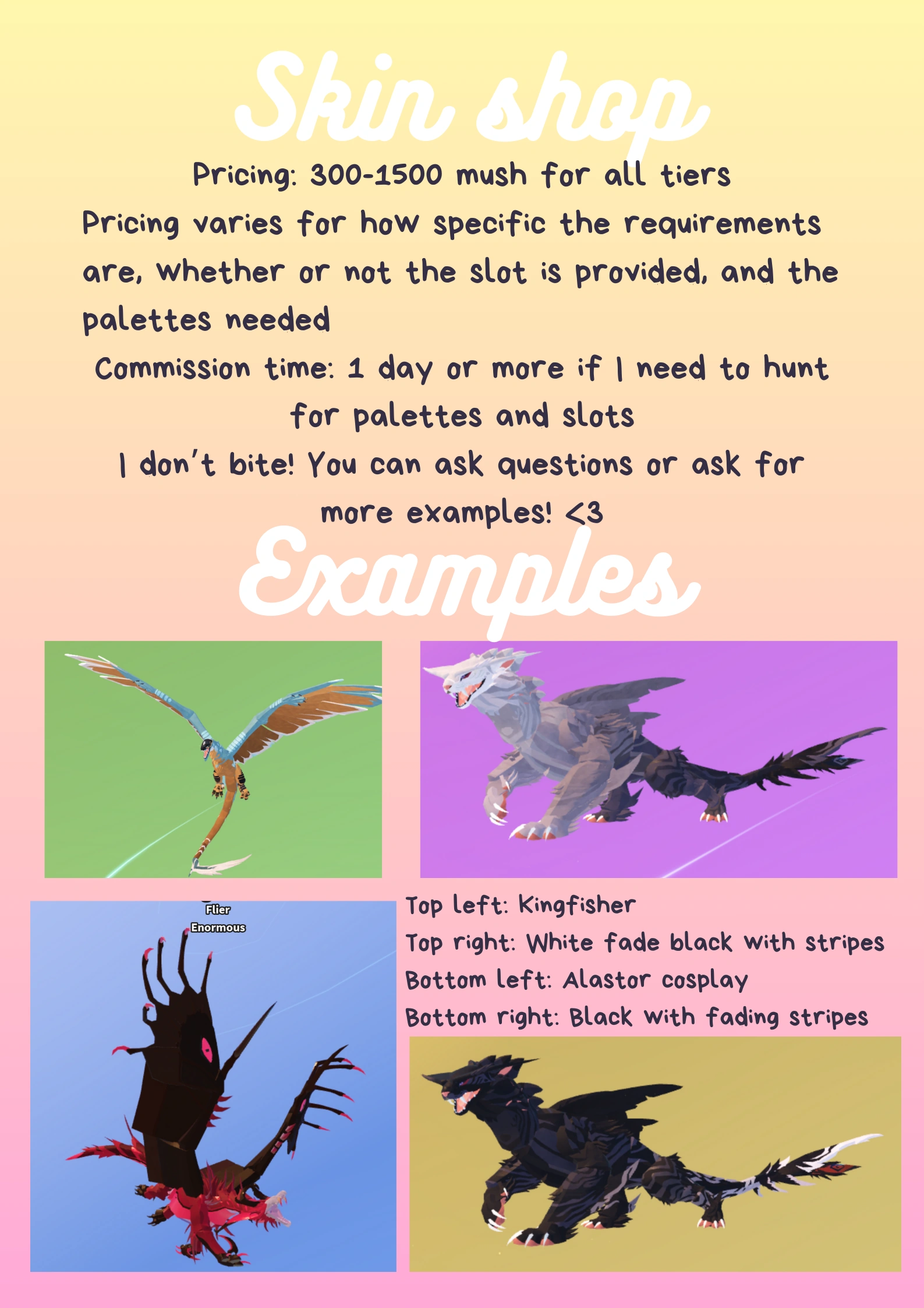 Opening skin commissions! | Fandom